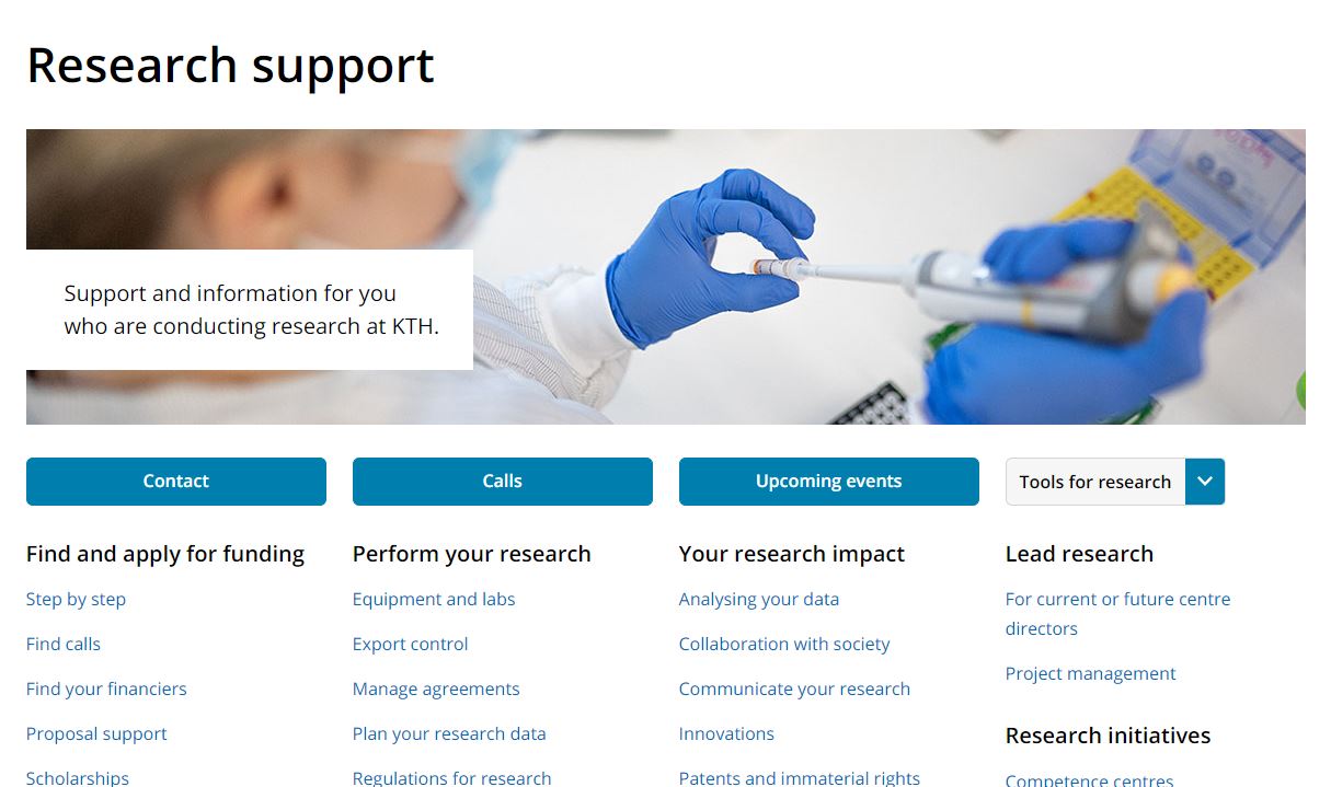 Facelift for the research support pages | KTH