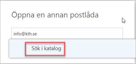 Delad e-postlåda i KTH Webmail